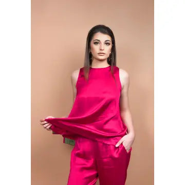 Lisa Shell Top - Pomegranate - PB & Lotus